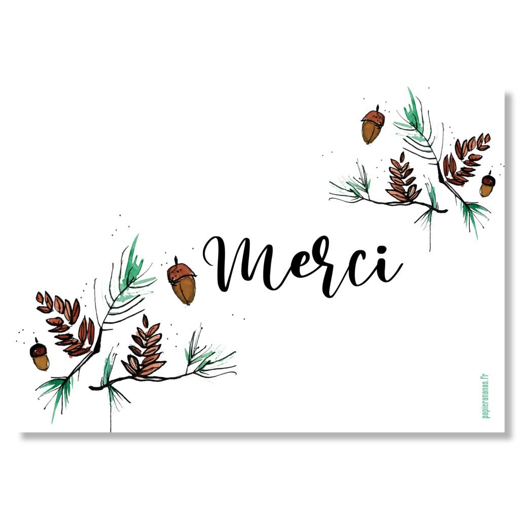 Carte Merci d'automne - Papier ananas