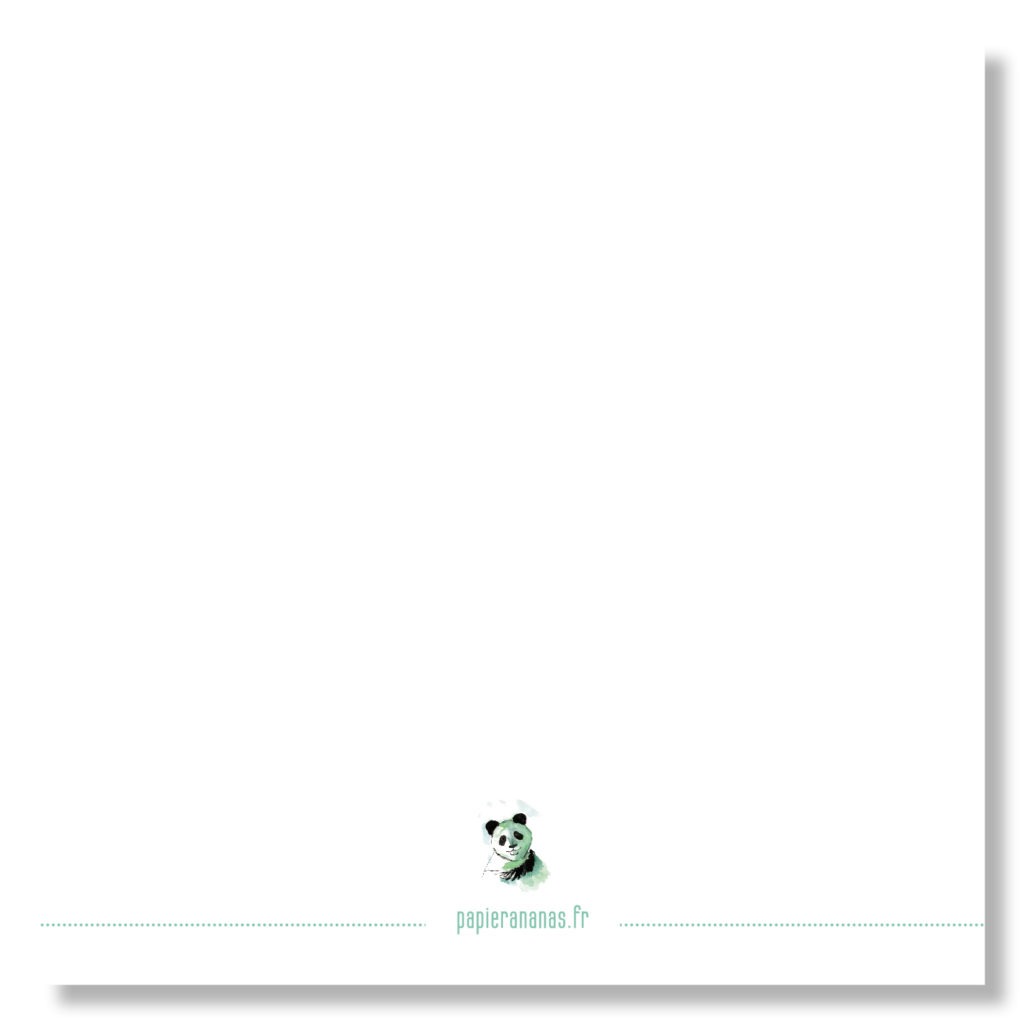 Carte Merci Panda ! - Papier ananas